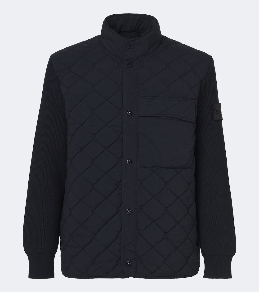 Ghost ribbed-knit quilted jacket in blue - Stone Island | Mytheresa