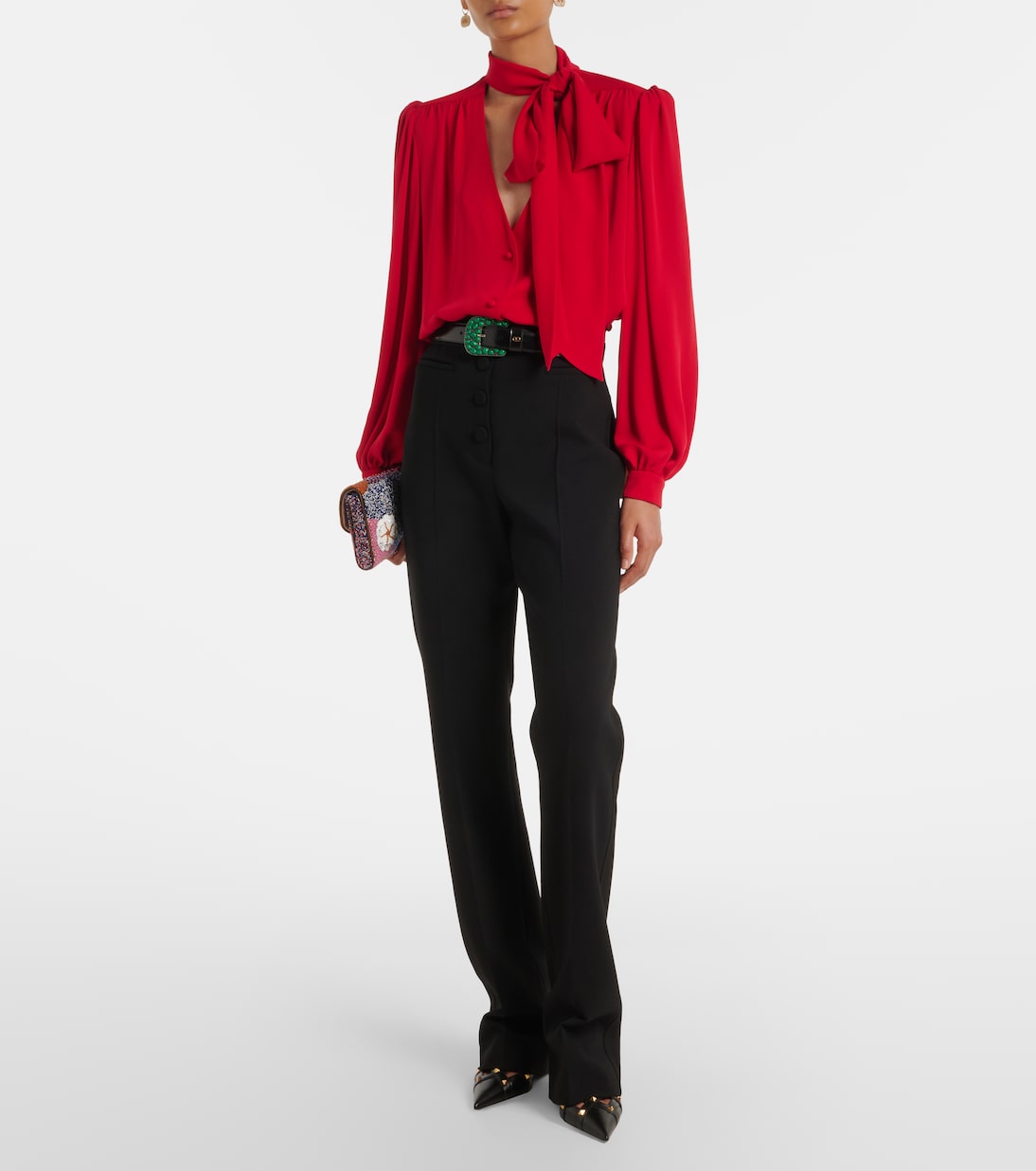 Gerade Hose VGold aus einem Wollgemisch in Schwarz - Valentino | Mytheresa