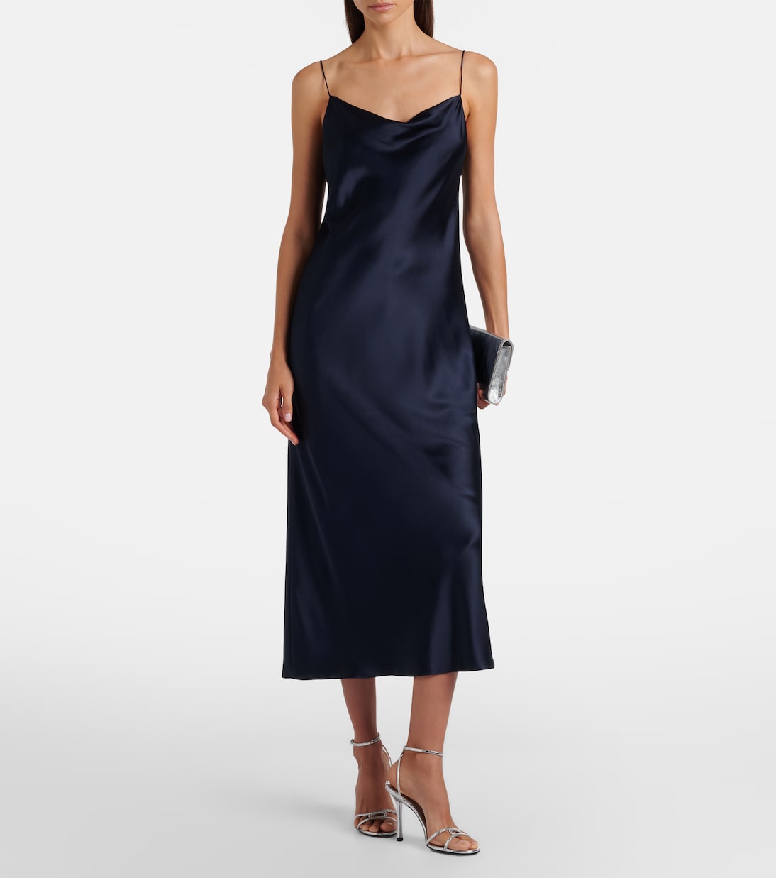 Sense Of Shine silk-blend satin slip dress in blue - Dorothee ...