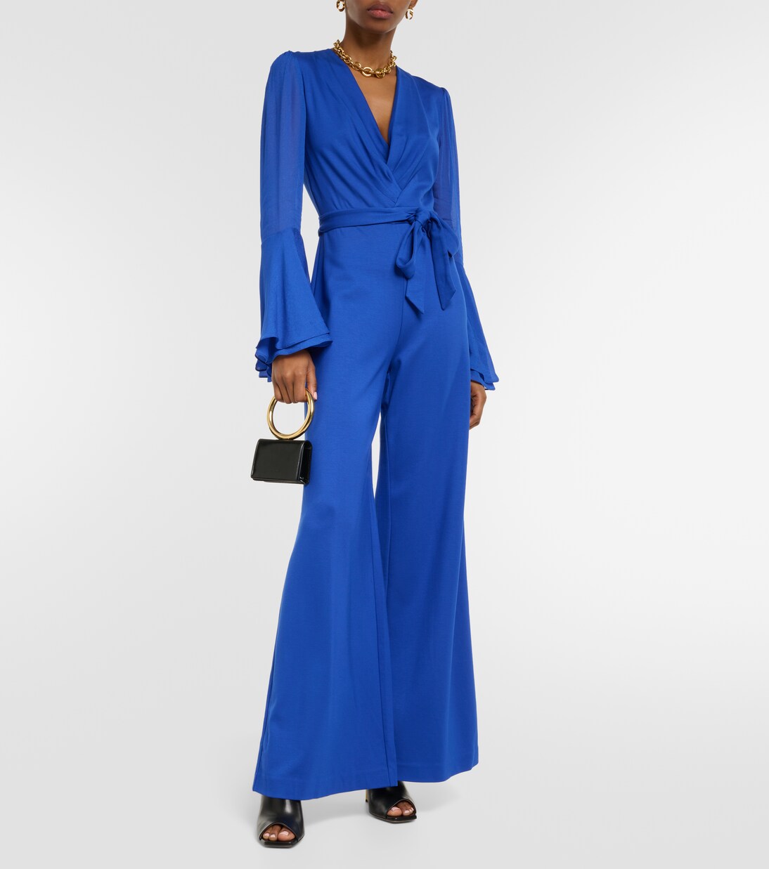 Shing jersey wide-leg jumpsuit in blue - Diane Von Furstenberg | Mytheresa