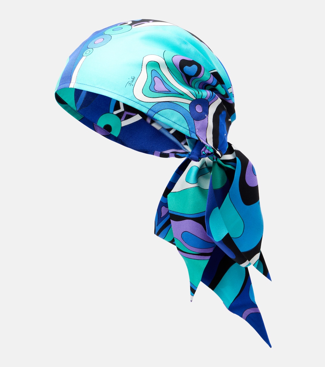 Iride silk twill head wrap in blue - Pucci | Mytheresa