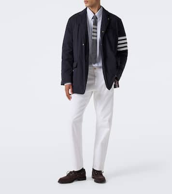 4-Bar striped cotton shirt in grey - Thom Browne | Mytheresa