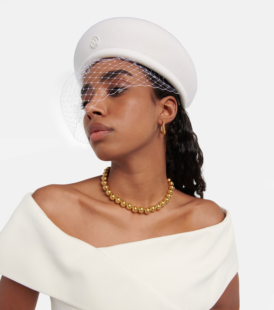 Bridal New Bonnie felted wool veil in white - Maison Michel | Mytheresa