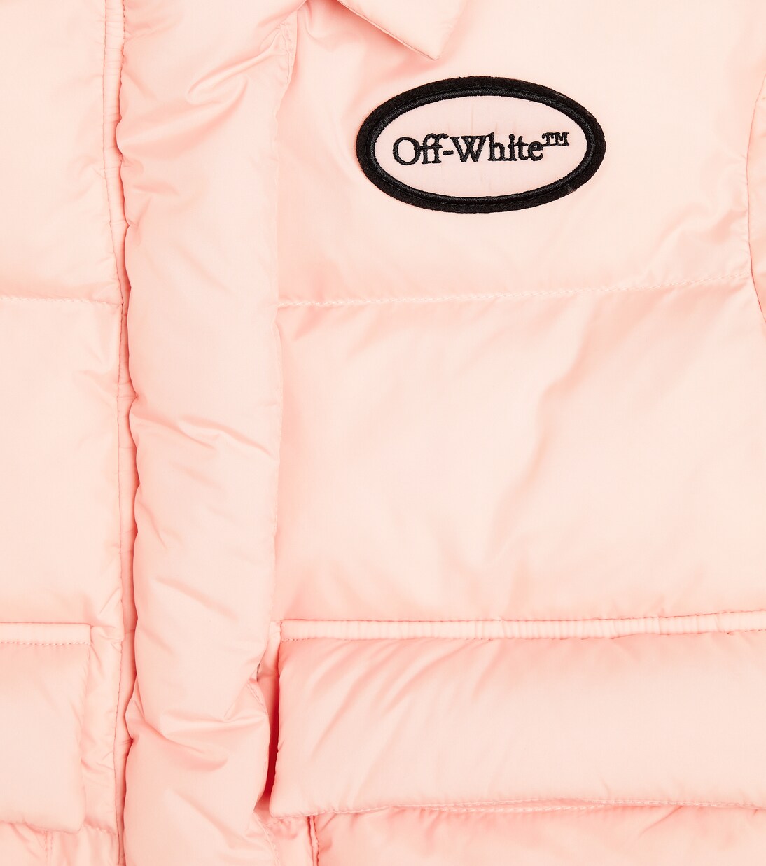 Arrow Quilted puffer jacket in pink - Off White Kids | Mytheresa
