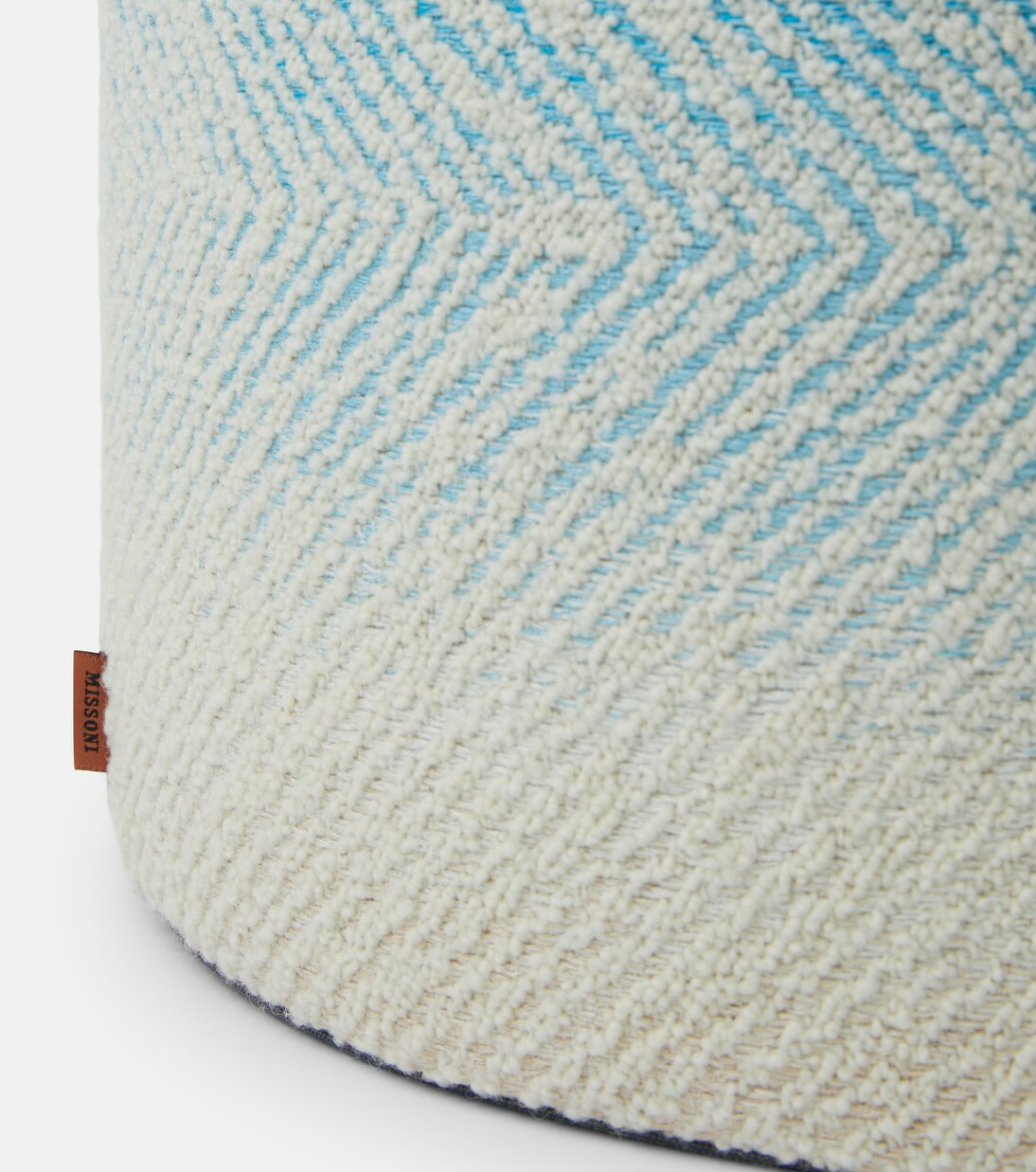 Puf Brouges de lana bouclé con zigzag en azul - Missoni | Mytheresa