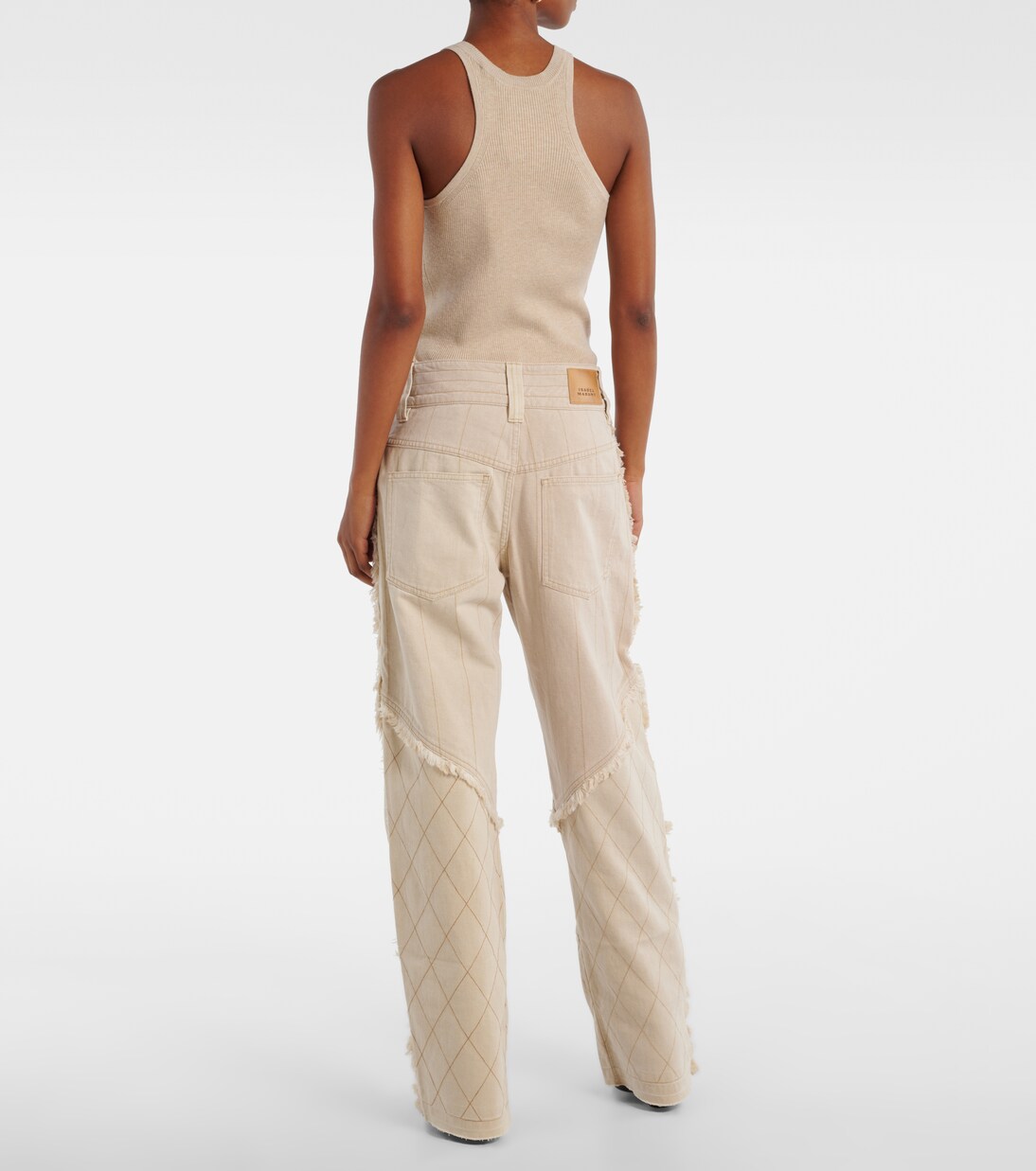 Shanila patchwork wide-leg jeans in white - Isabel Marant | Mytheresa