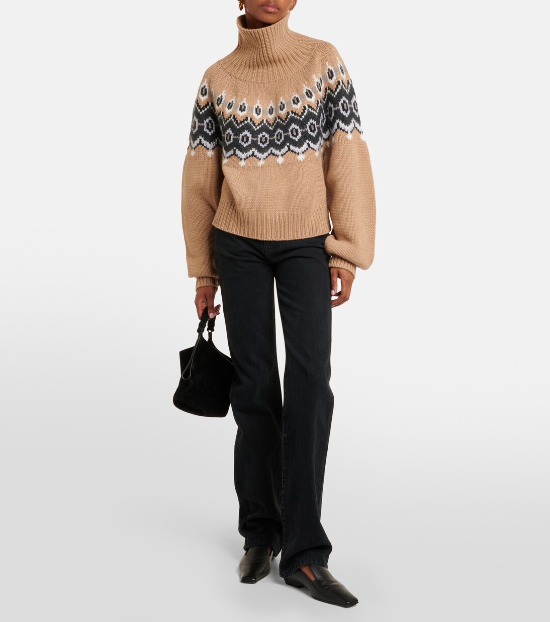 Amaris Fair Isle cashmere-blend sweater in beige - Khaite | Mytheresa