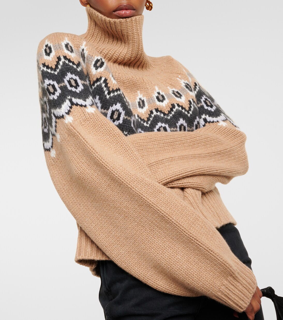 Amaris Fair Isle cashmere-blend sweater in beige - Khaite | Mytheresa