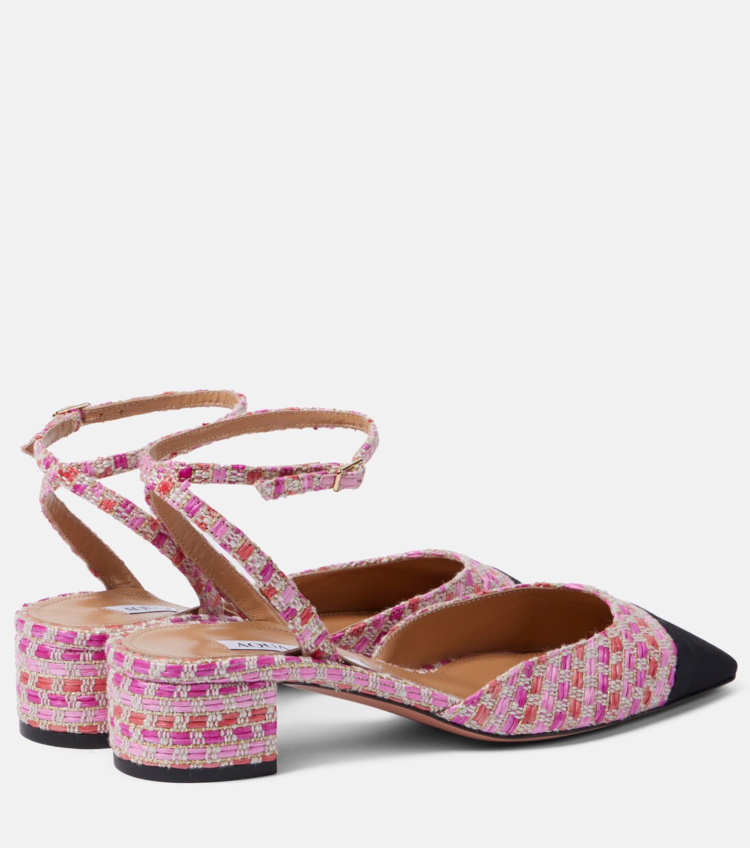 French Flirt 35 tweed pumps in pink - Aquazzura | Mytheresa