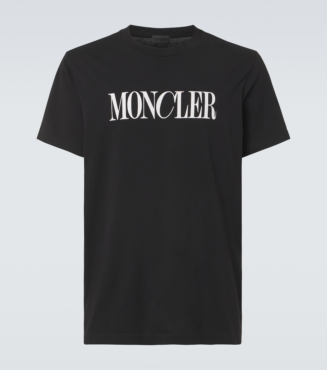 Logo cotton jersey T shirt in black Moncler Mytheresa