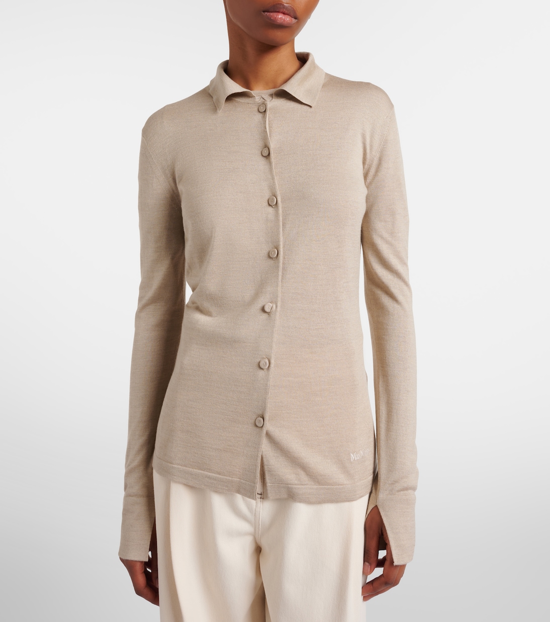 Flash silk and cashmere shirt in beige - Max Mara | Mytheresa