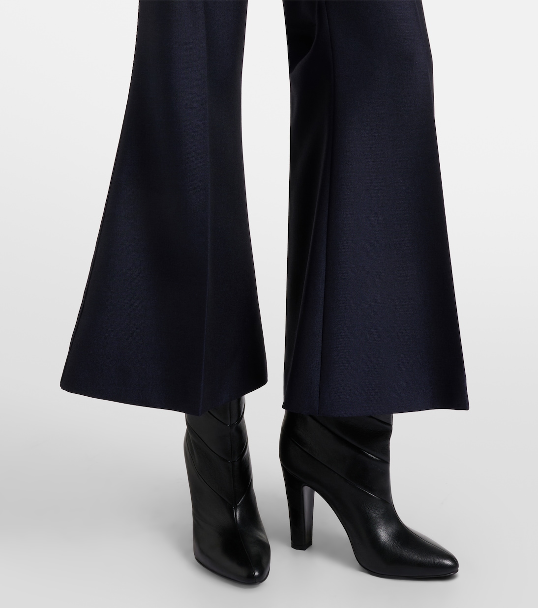 Wool and mohair flared pants in blue - Valentino | Mytheresa