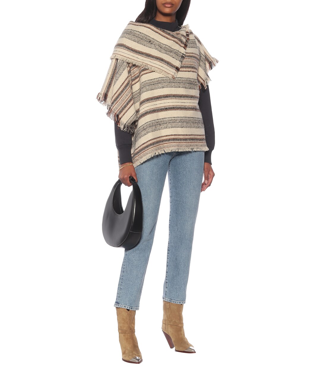 Poncho Jacoya aus Tweed in Beige - Marant Etoile | Mytheresa