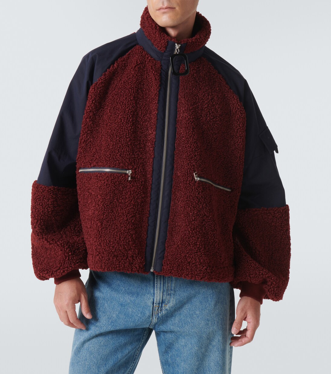 Colorblocked fleece jacket in red - JW Anderson | Mytheresa