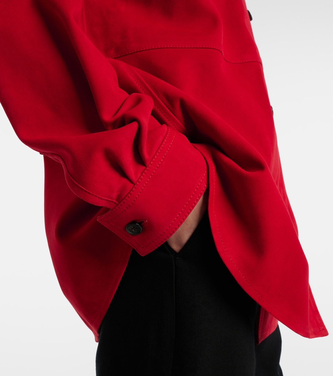 Suede overshirt in red - Toteme | Mytheresa