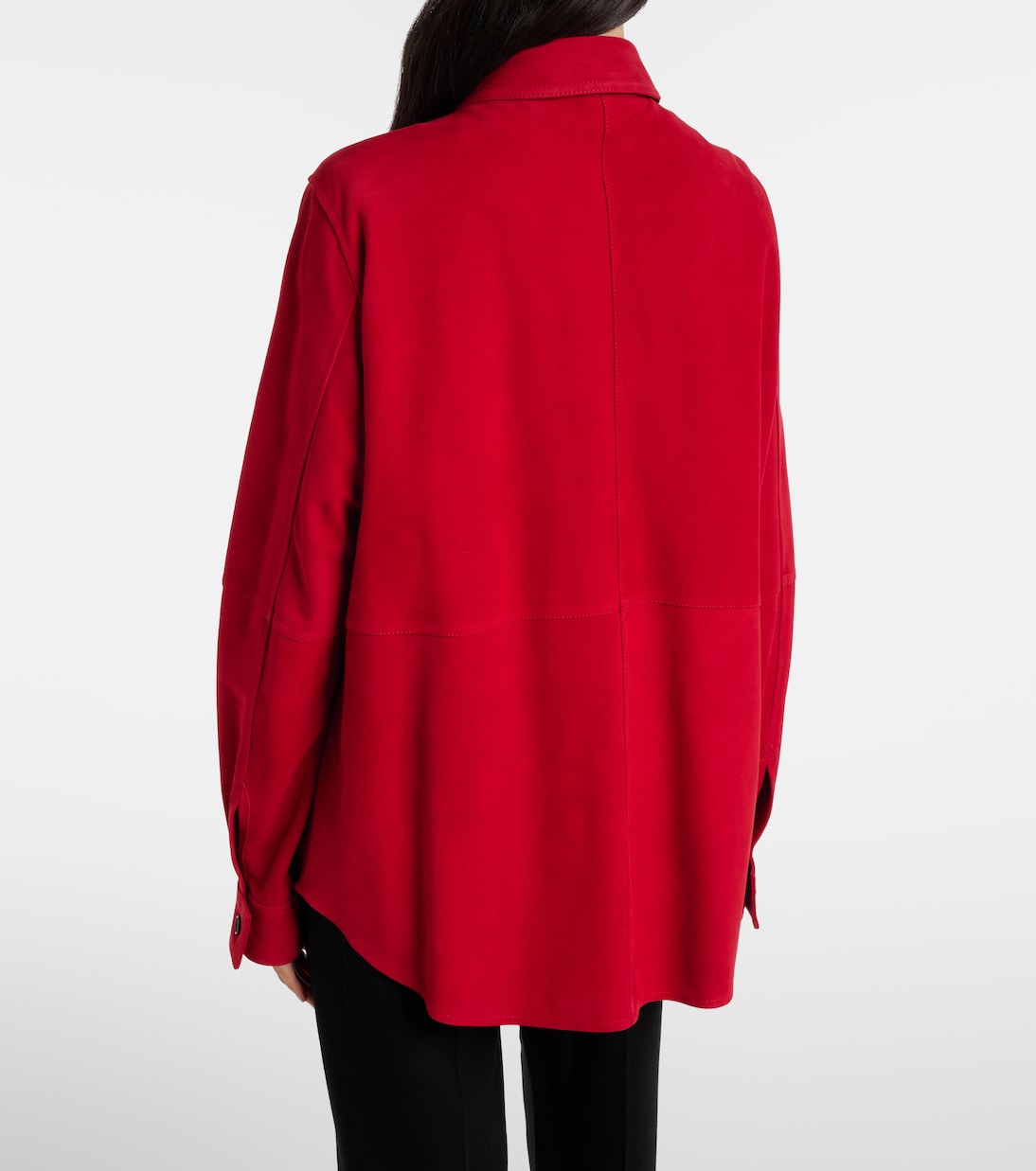 Suede overshirt in red - Toteme | Mytheresa