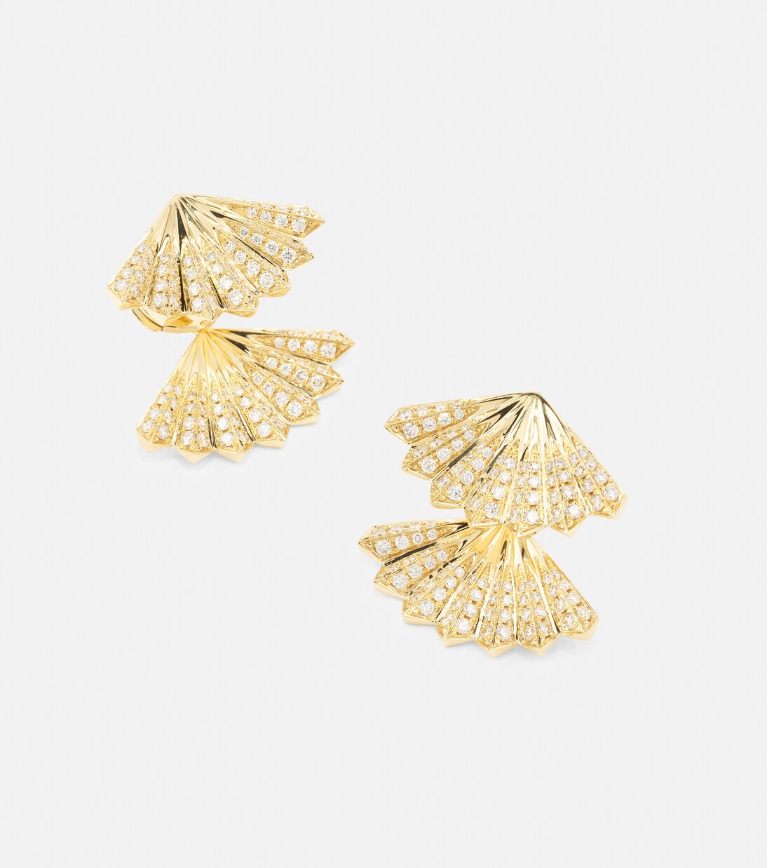 Fan 18kt gold earrings with diamonds in gold Anita Ko Mytheresa