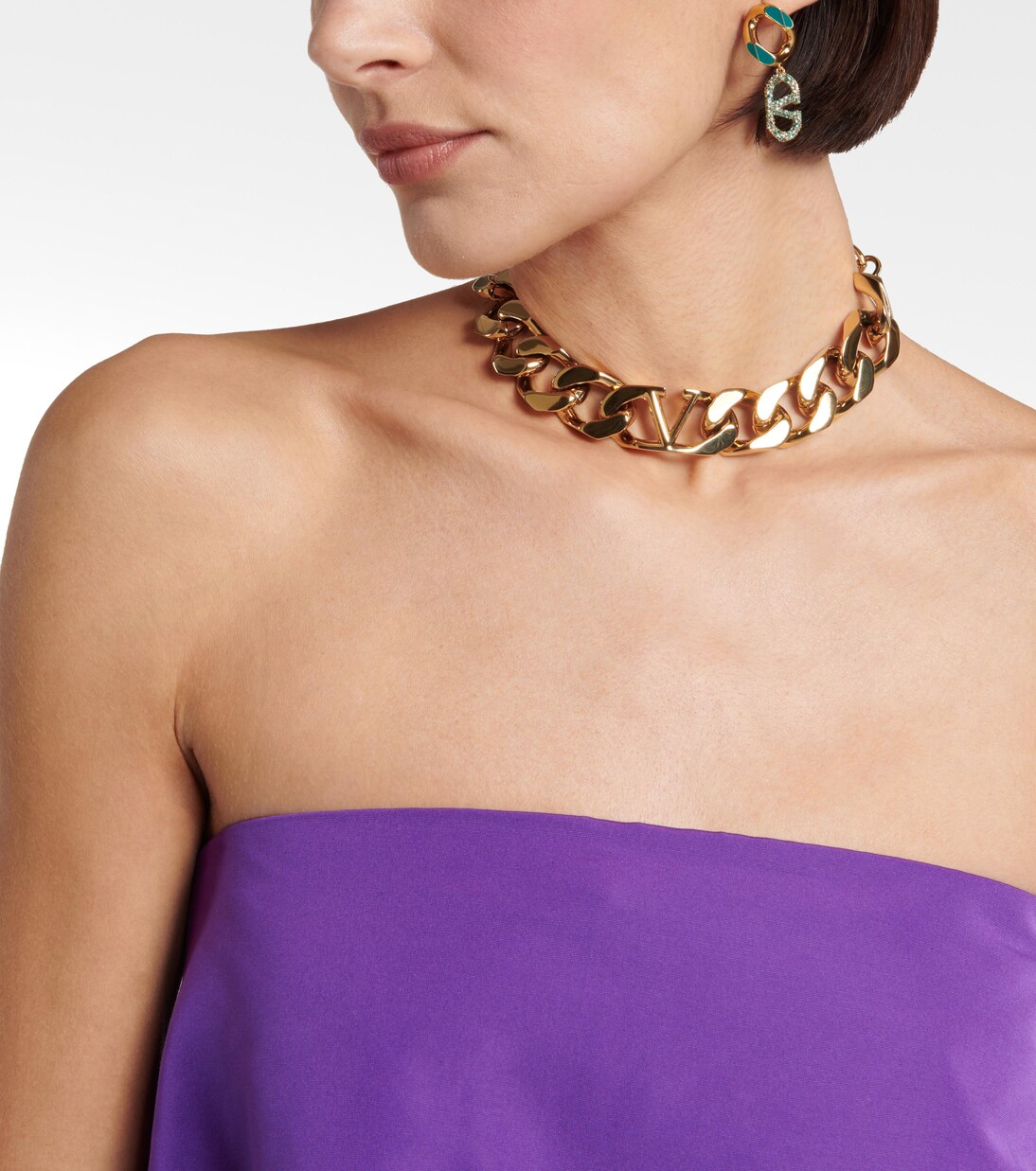 VLogo chainlink choker in gold Valentino Mytheresa