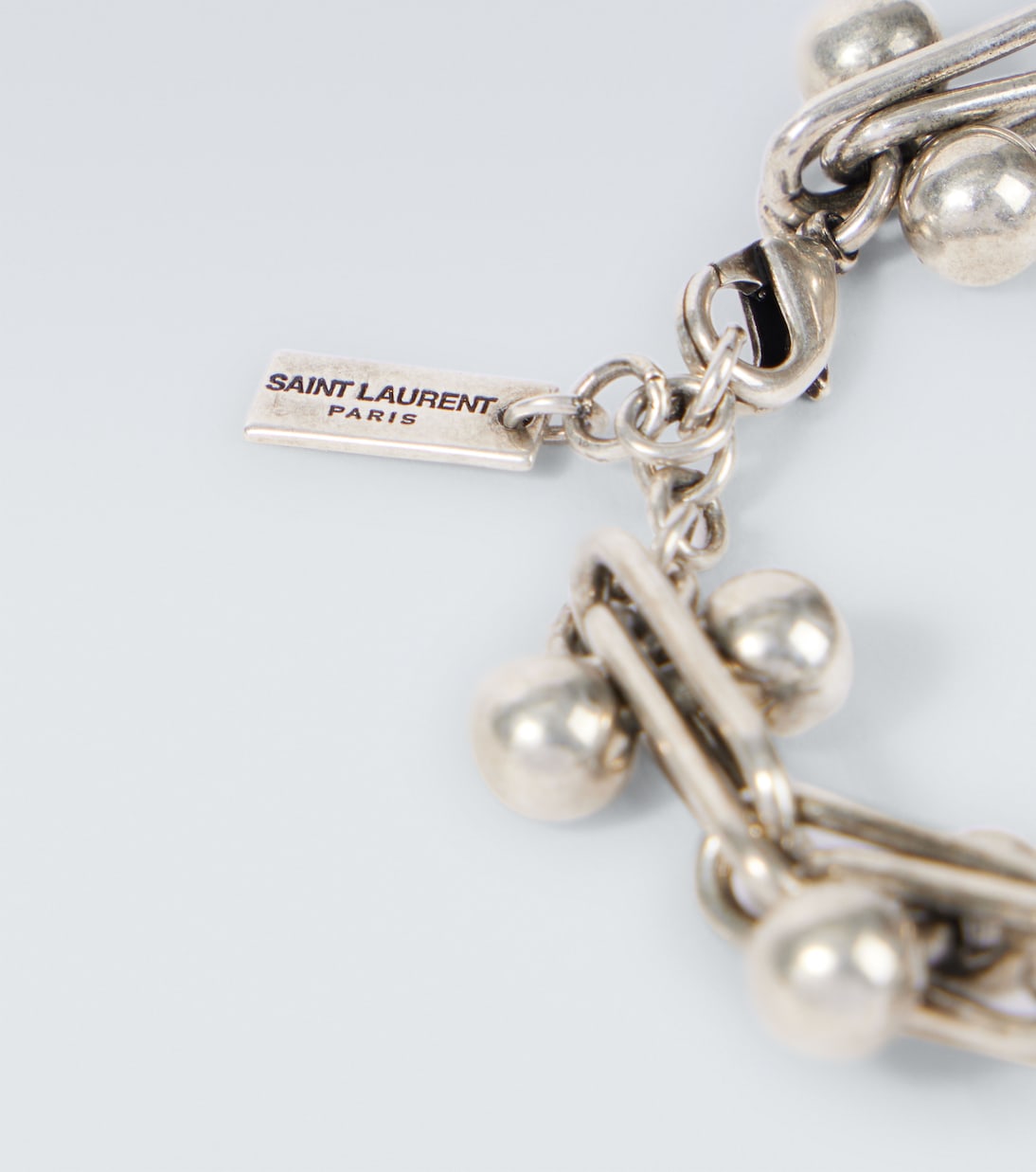 Bell charm bracelet in silver Saint Laurent Mytheresa