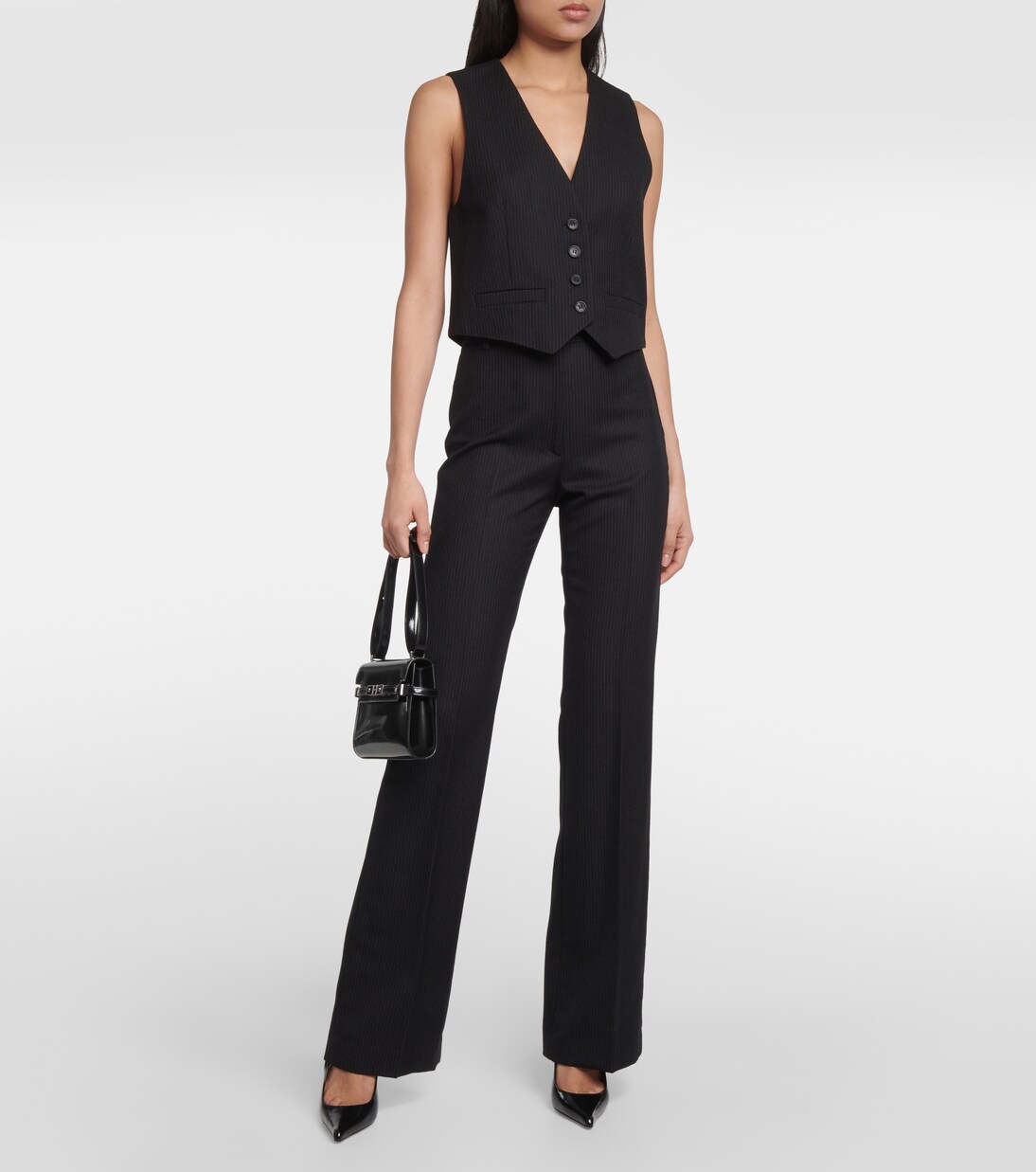 Corette high-rise virgin wool straight pants in black - Nili Lotan ...