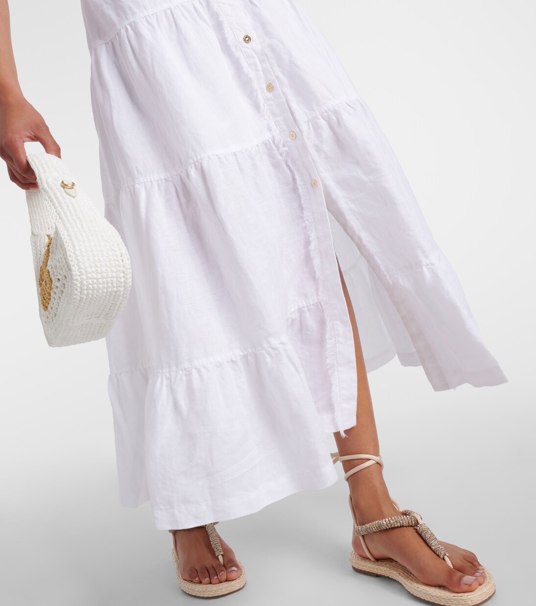 White Bay linen midi dress in white - Heidi Klein | Mytheresa