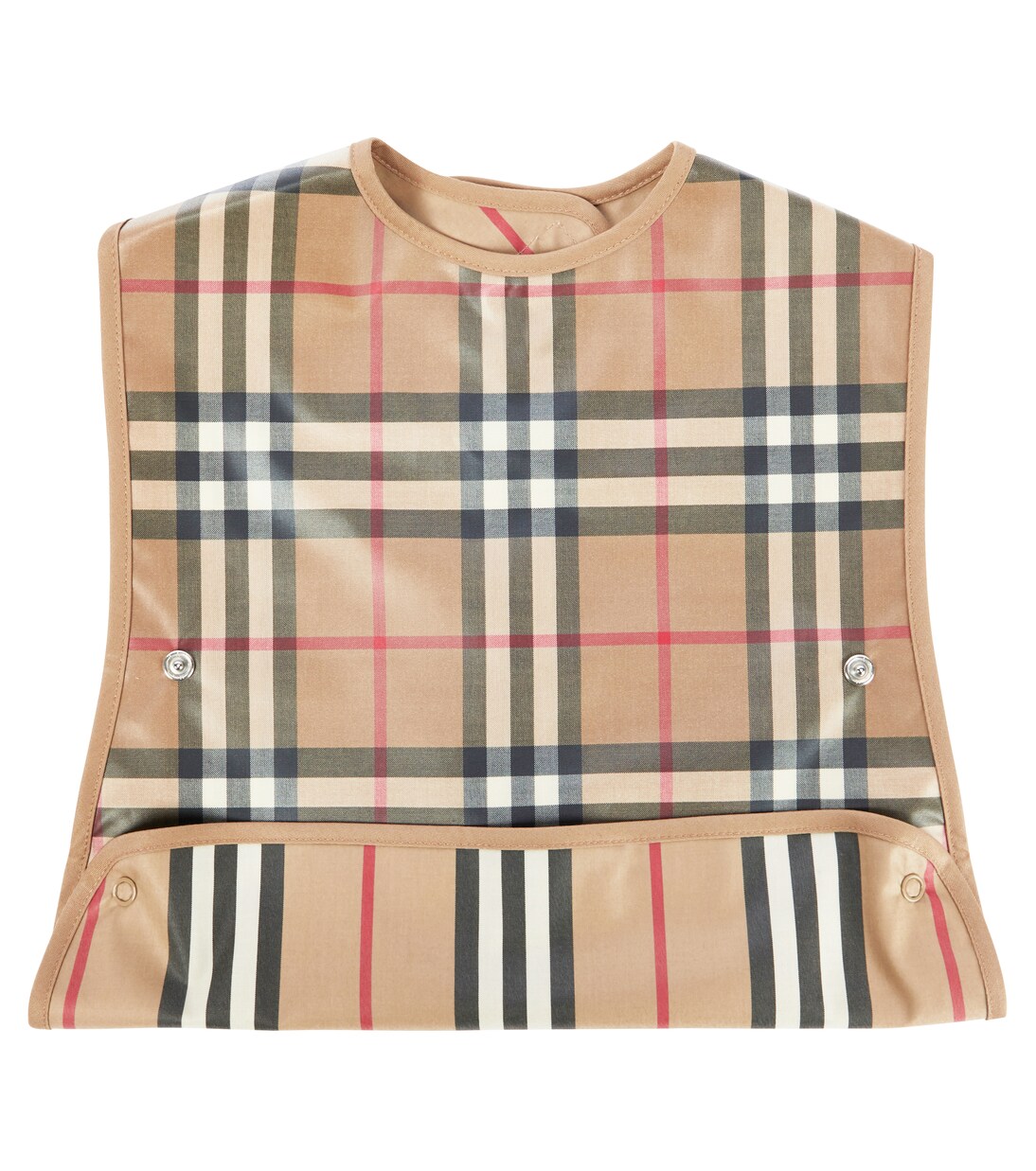Baby Vintage Check coated cotton bib in beige Burberry Kids Mytheresa