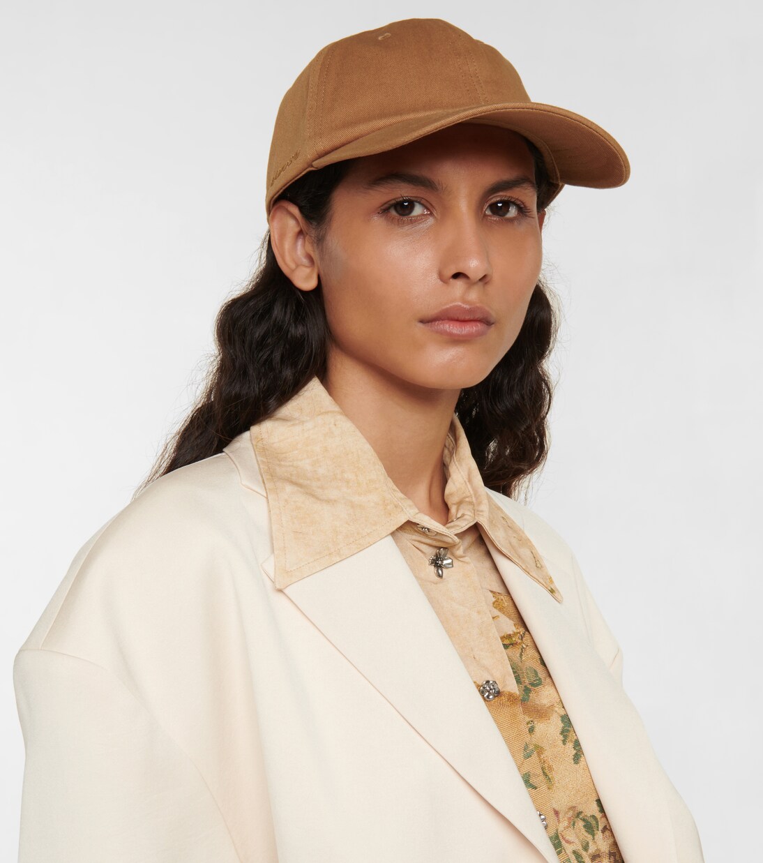 Logo twill baseball cap in beige - Acne Studios | Mytheresa