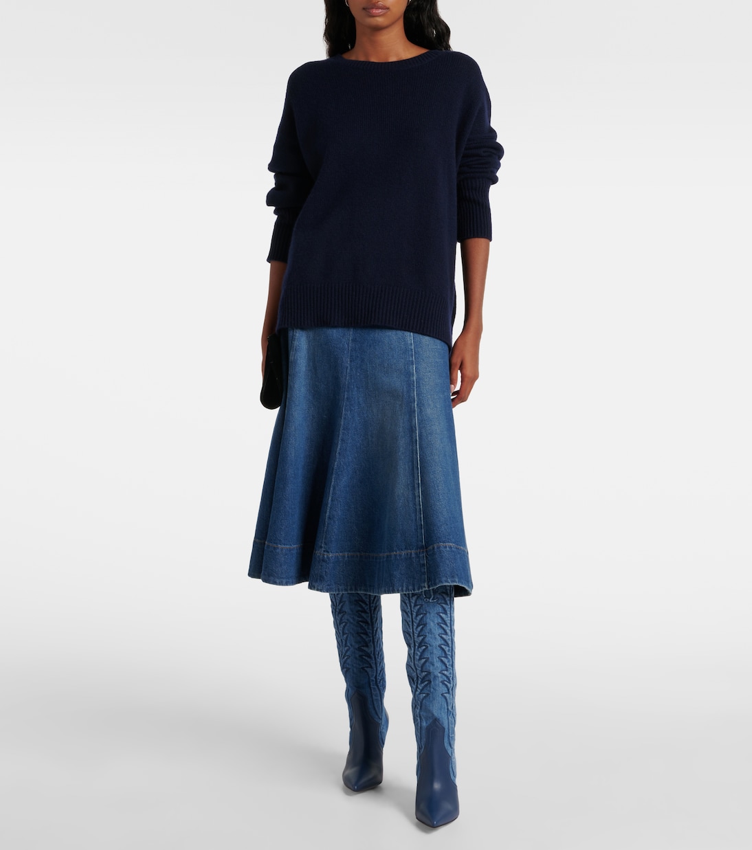 Botas altas Santia Botta 85 de denim y piel en azul - Christian ...