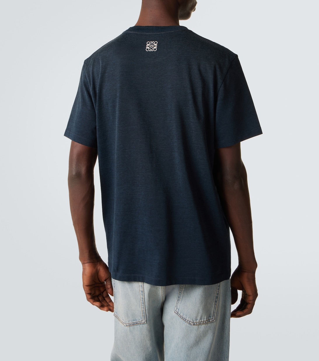 Printed cotton-blend jersey T-shirt in blue - Loewe | Mytheresa