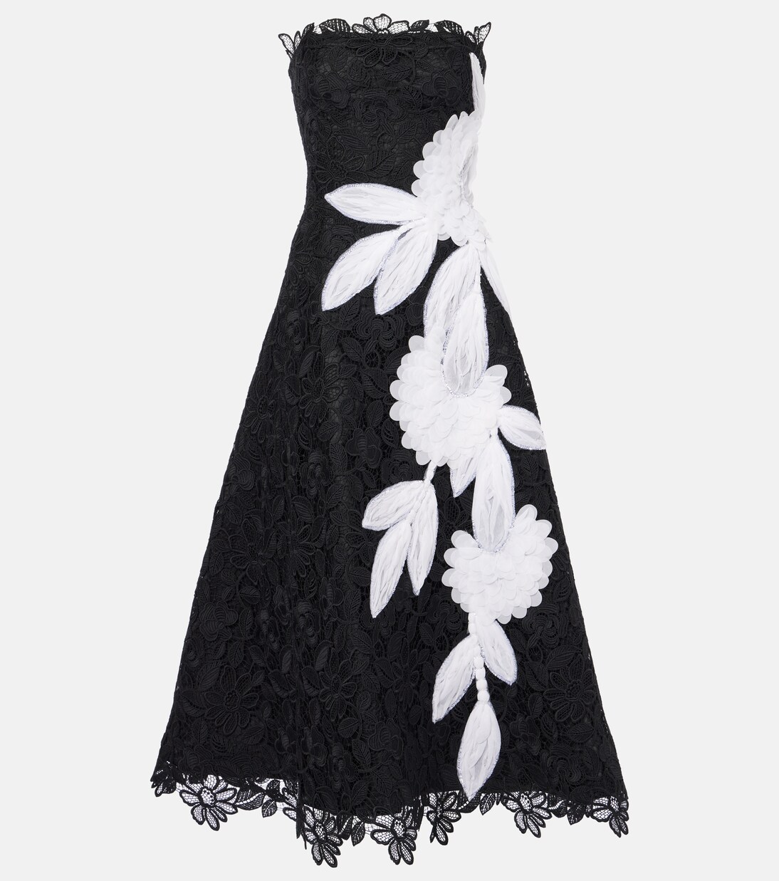 Cloelia guipure lace gown in black - Costarellos | Mytheresa