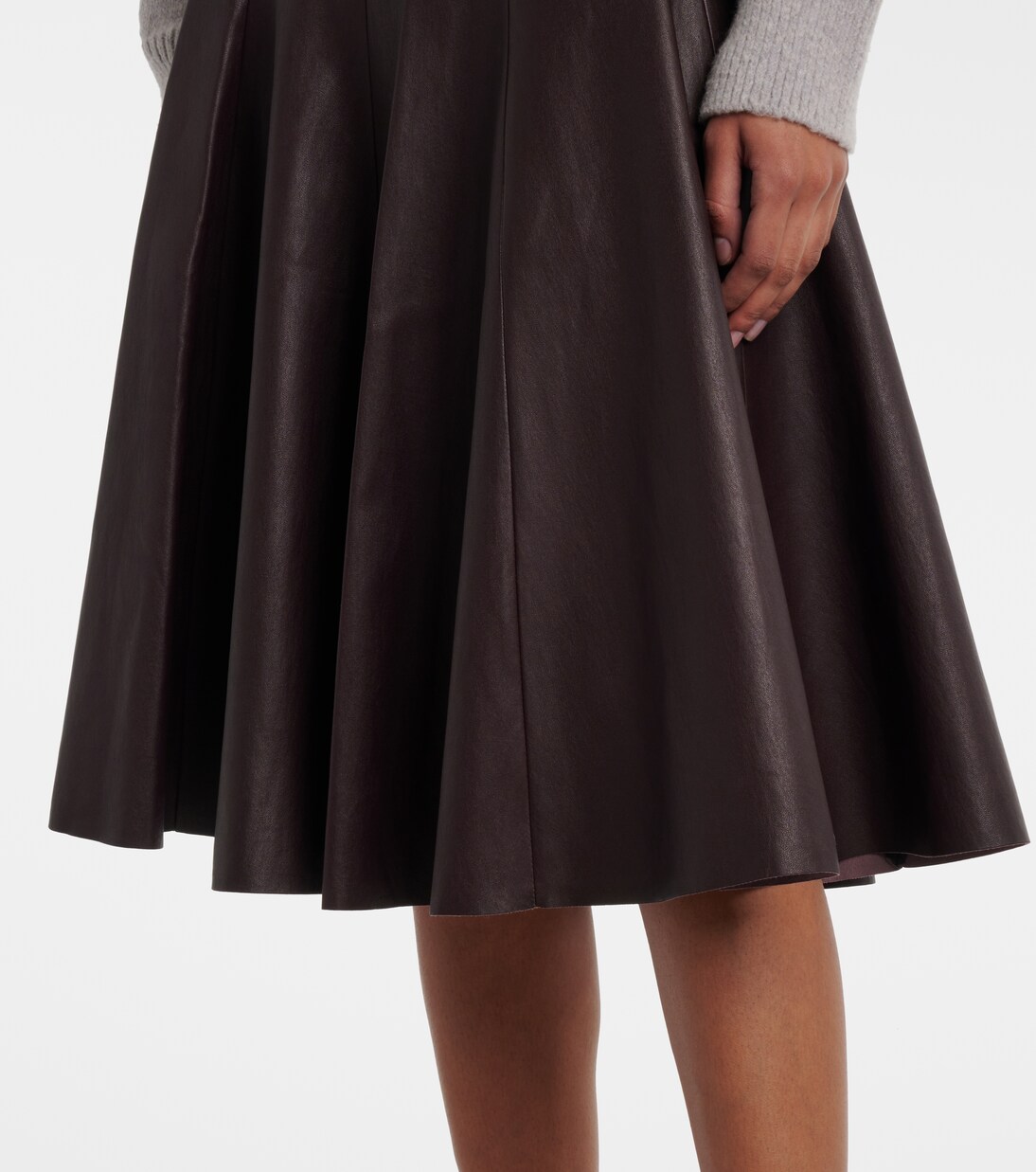 Sabrina leather midi skirt in red - Stouls | Mytheresa