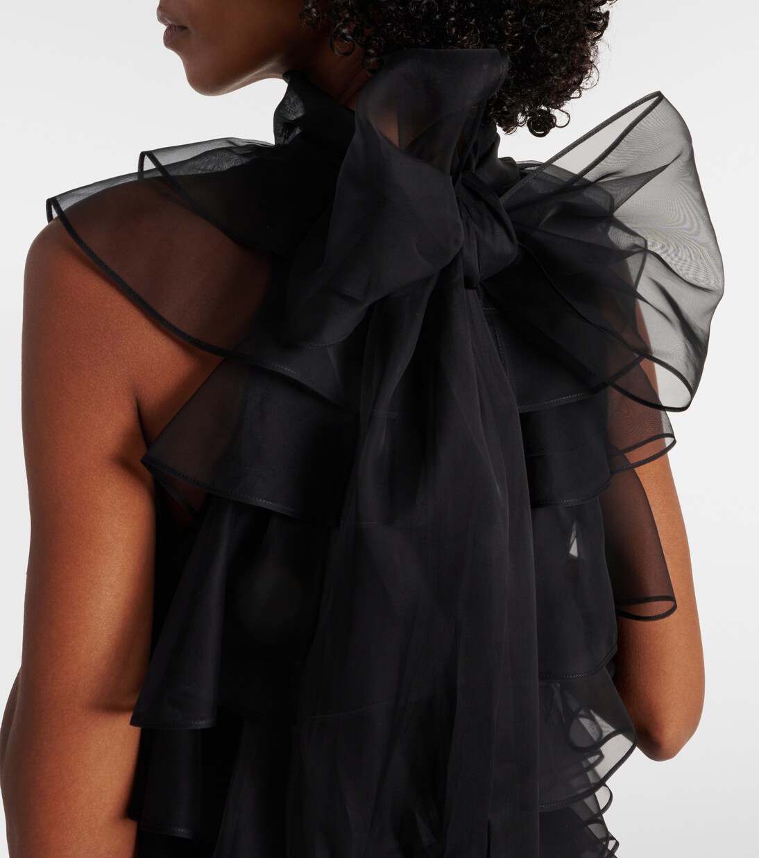 Ruffled silk organza minidress in black - Valentino | Mytheresa