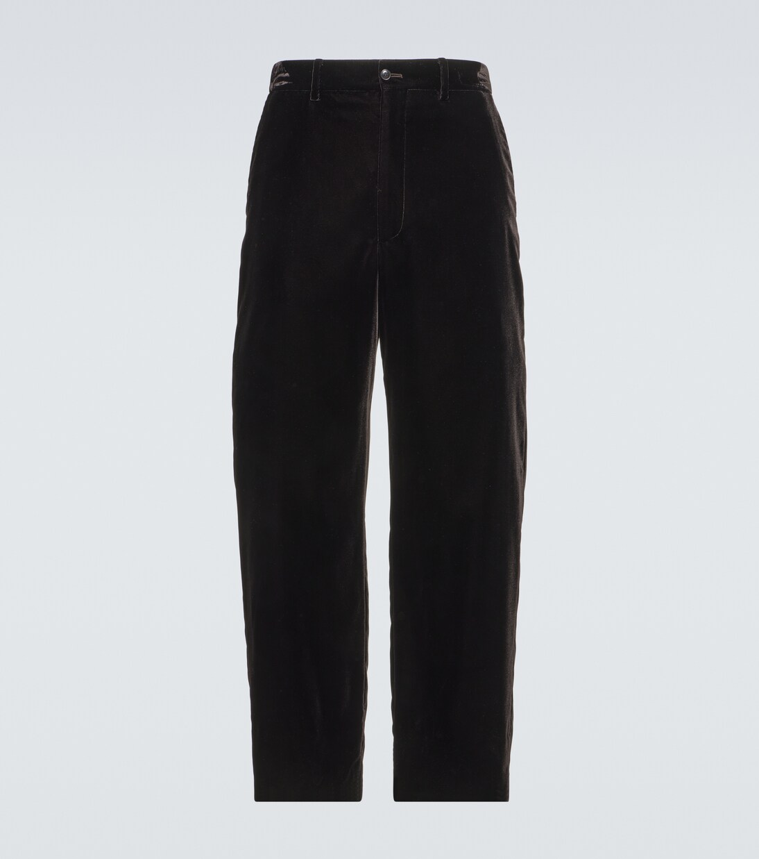 Velvet straight pants in black Giorgio Armani Mytheresa