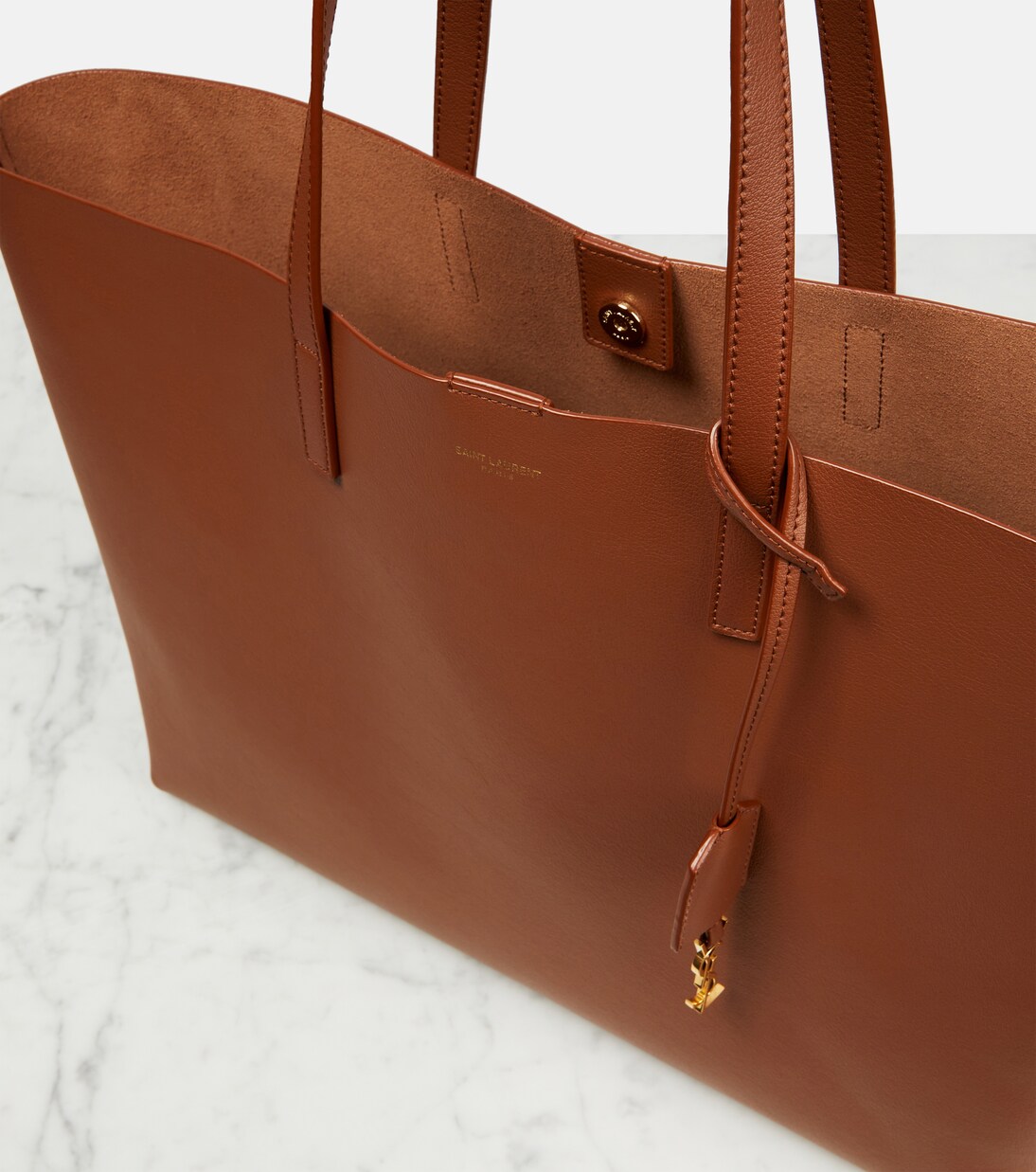 Shopping E W Leather Tote Bag In Brown Saint Laurent Mytheresa Shopping E W Leather Tote Bag In Brown Saint Laurent Mytheresa