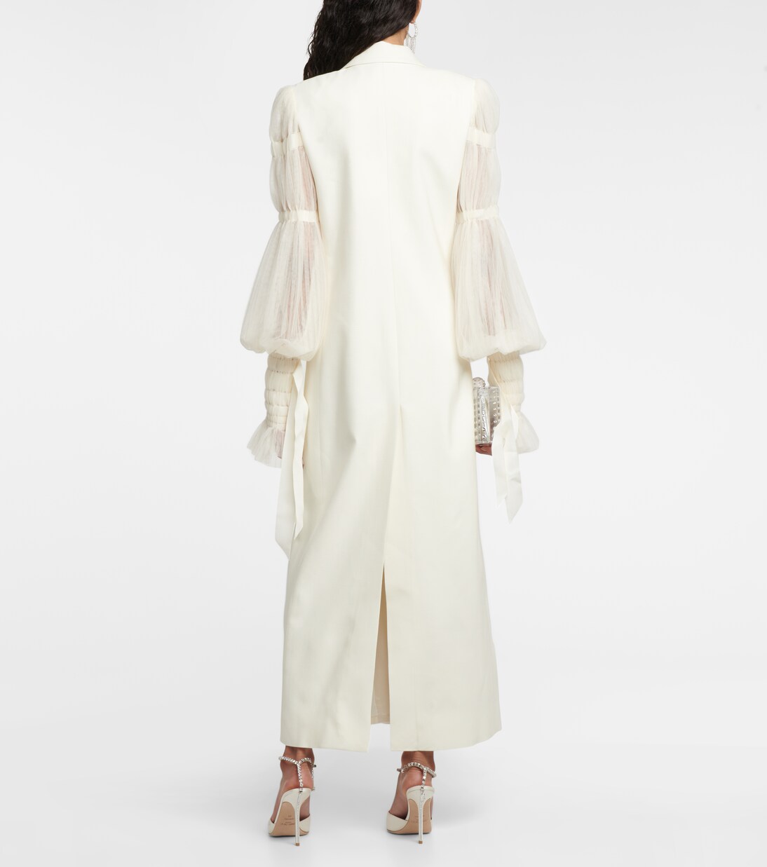 Novia - abrigo Mae de lana y seda en blanco - Danielle Frankel | Mytheresa