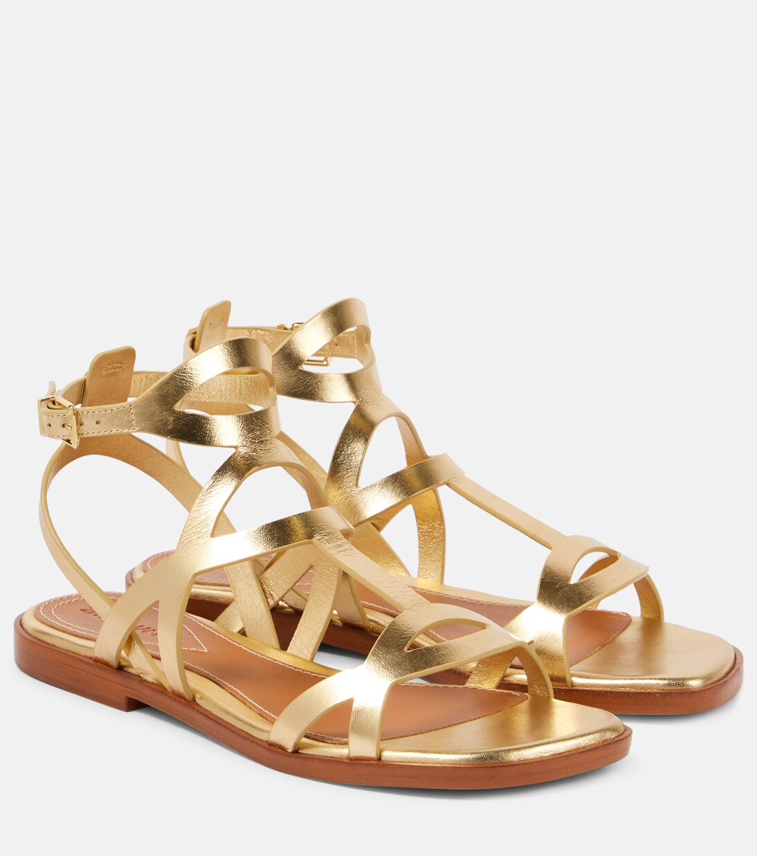 Sandales Zimmermann Bay en cuir en doré – Zimmermann | Mytheresa