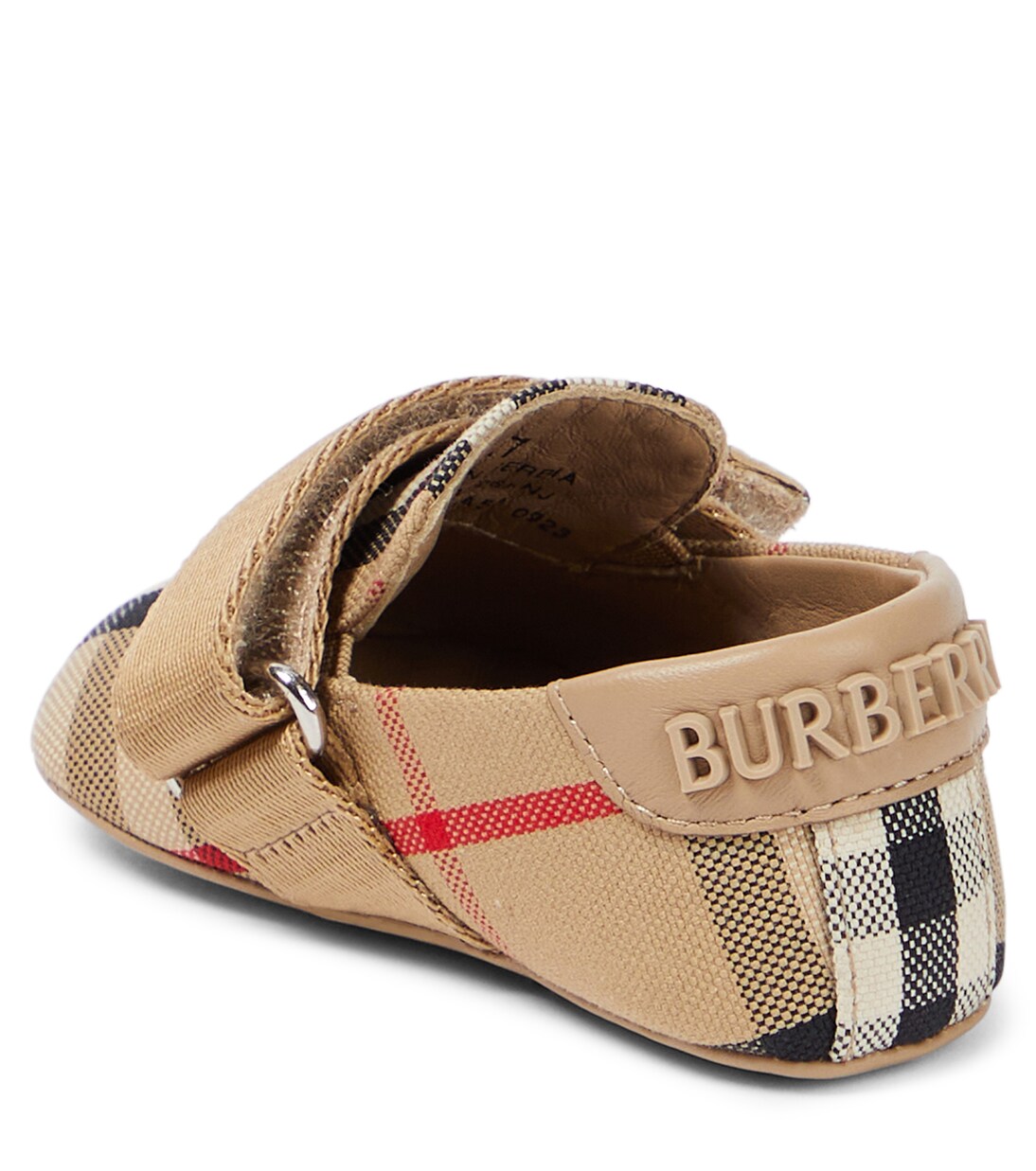Baby Burberry Check slip on shoes in beige Burberry Kids Mytheresa