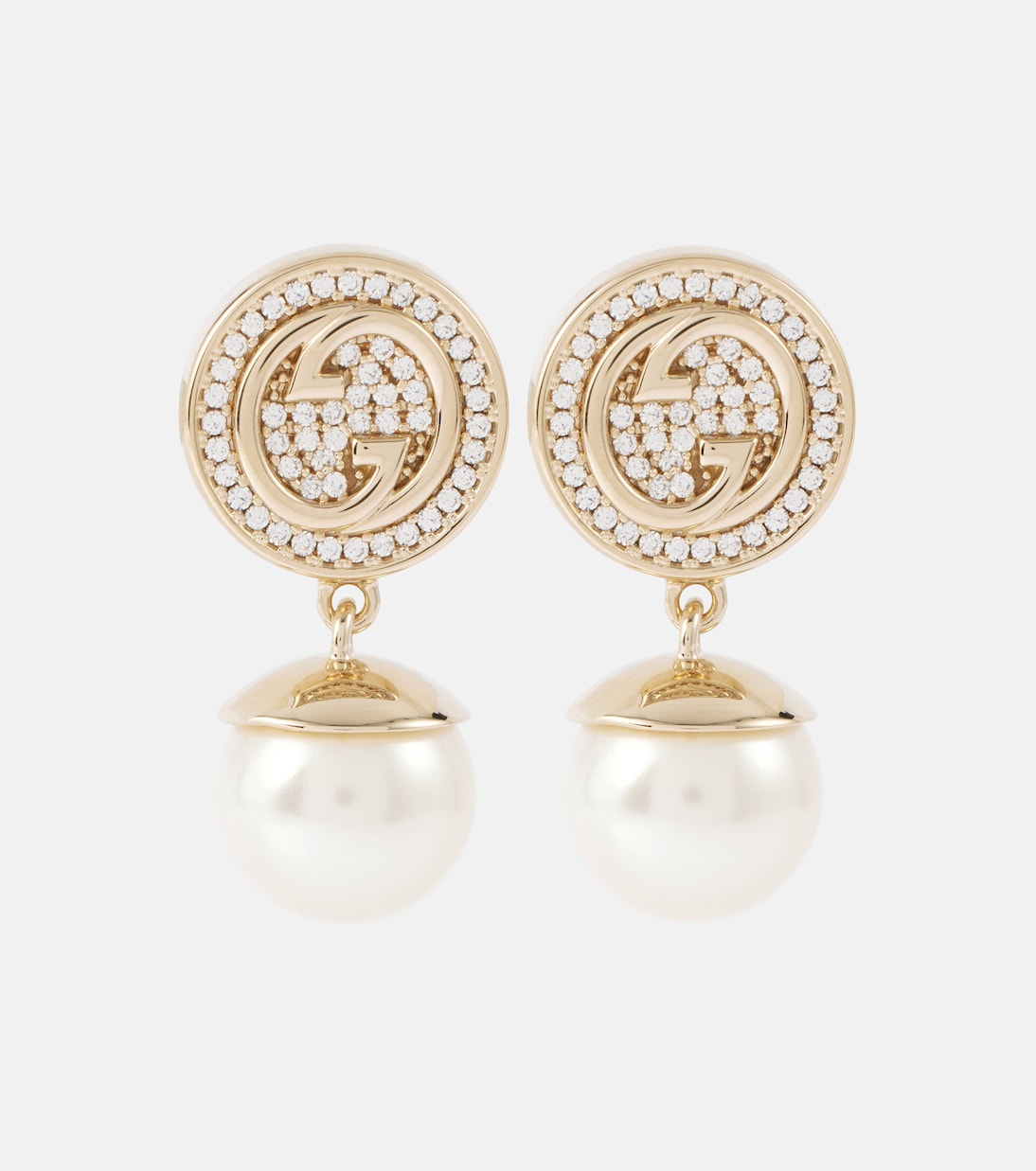Gucci Blondie Interlocking G drop earrings in gold Gucci Mytheresa