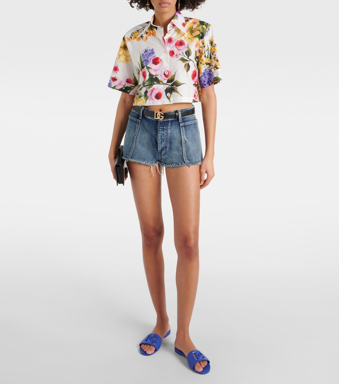 Palas con monograma DG calado en azul - Dolce Gabbana | Mytheresa