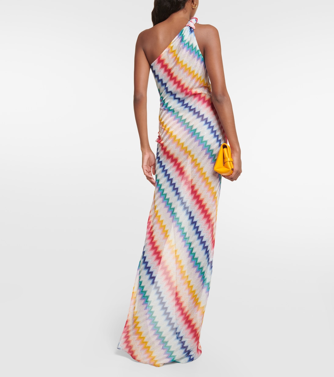 Zig Zag one-shoulder maxi dress in multicoloured - Missoni Zig Zag one-shoulder maxi dress in multicoloured - Missoni