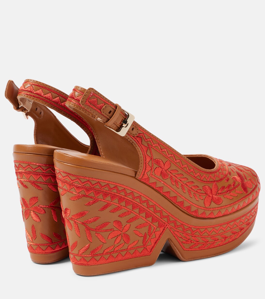 Dylan leather platform wedges in pink - Clergerie | Mytheresa