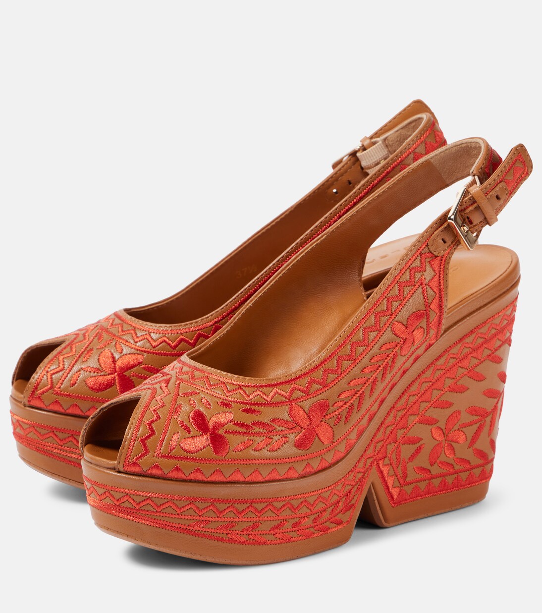 Dylan leather platform wedges in pink - Clergerie | Mytheresa