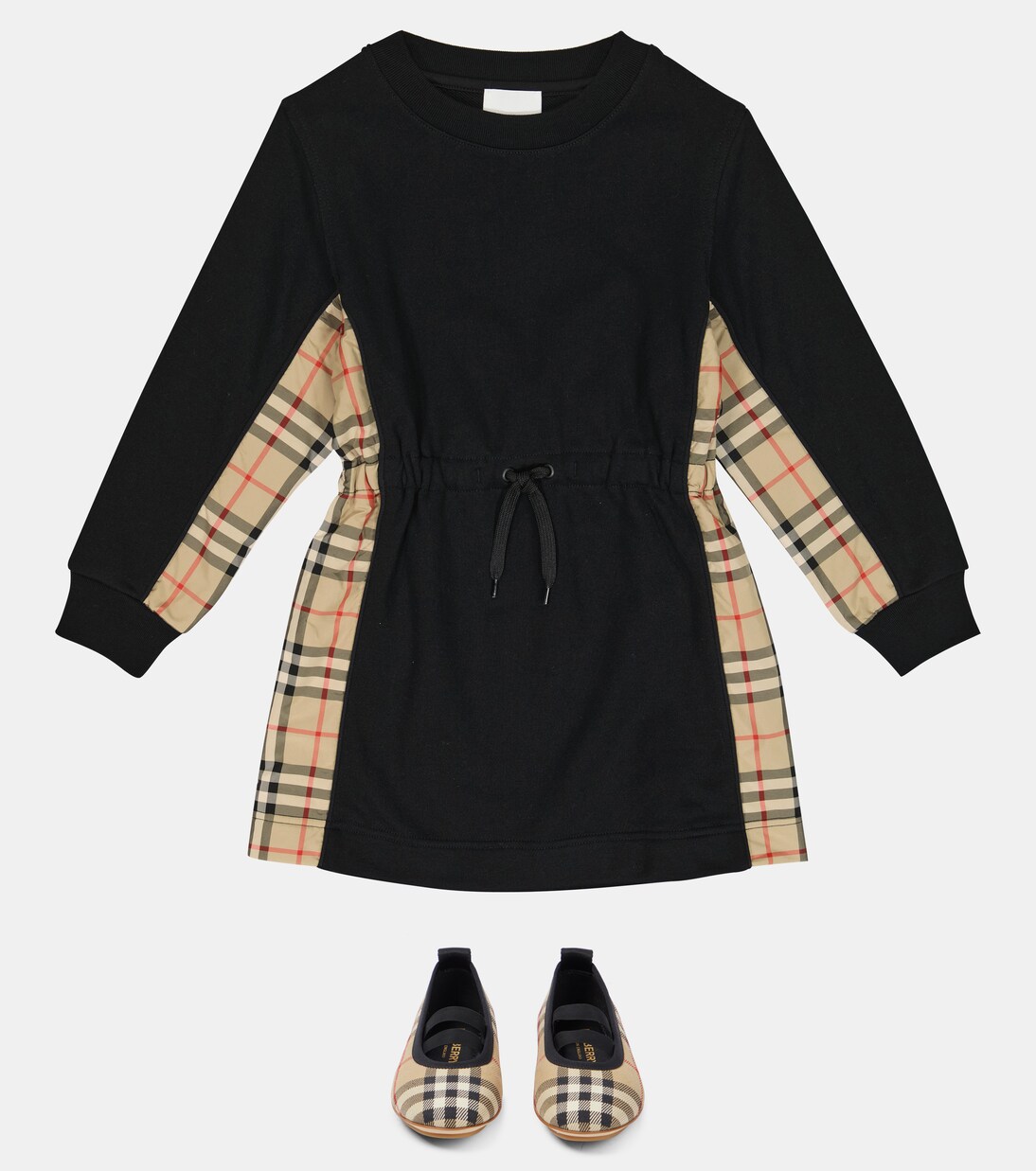 VIntage Check paneled jersey dress in multicoloured Burberry Kids Mytheresa