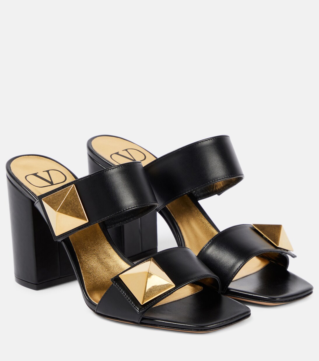 One Stud leather sandals in black - Valentino Garavani | Mytheresa