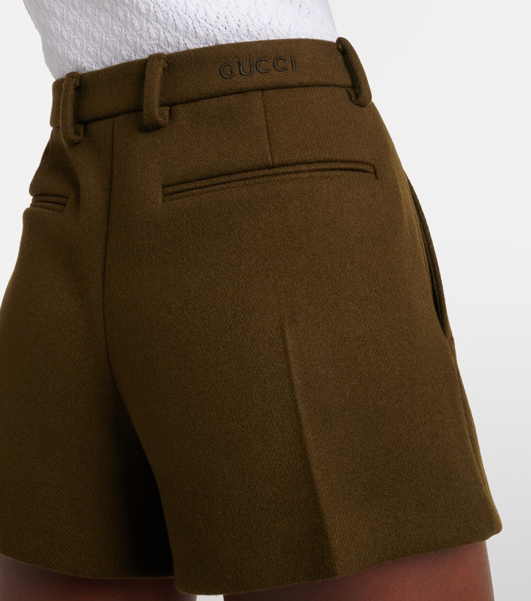 Wool crêpe shorts in brown - Gucci | Mytheresa