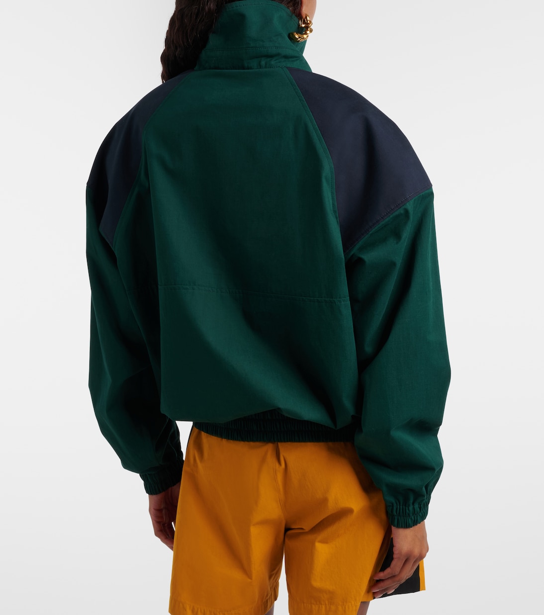 Cassandre cotton canvas half-zip jacket in green - Saint Laurent ...