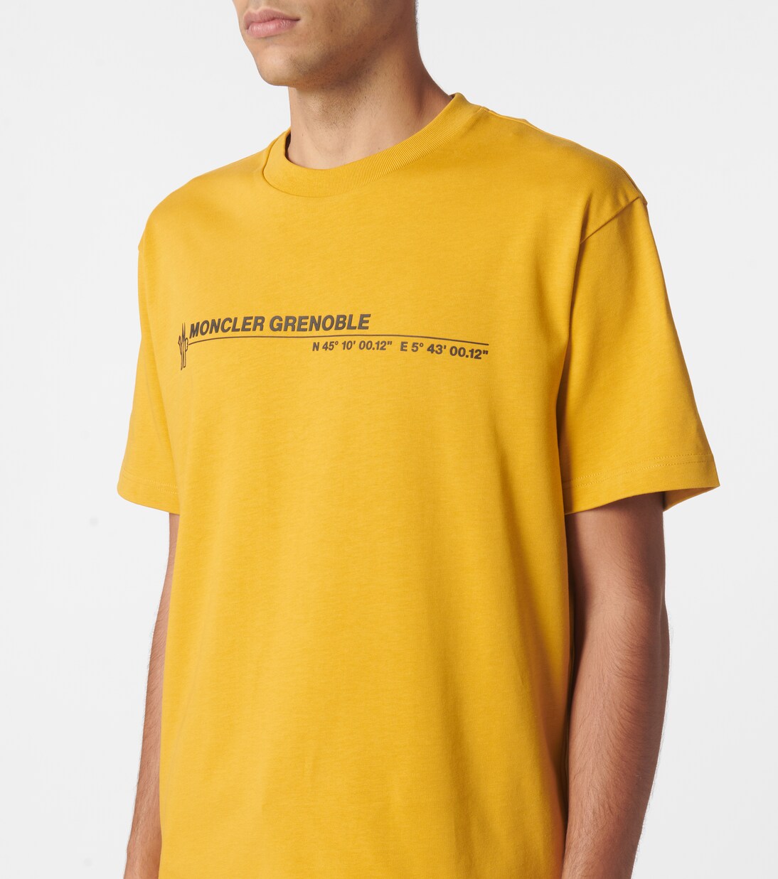 Logo cotton jersey T shirt in yellow Moncler Grenoble Mytheresa
