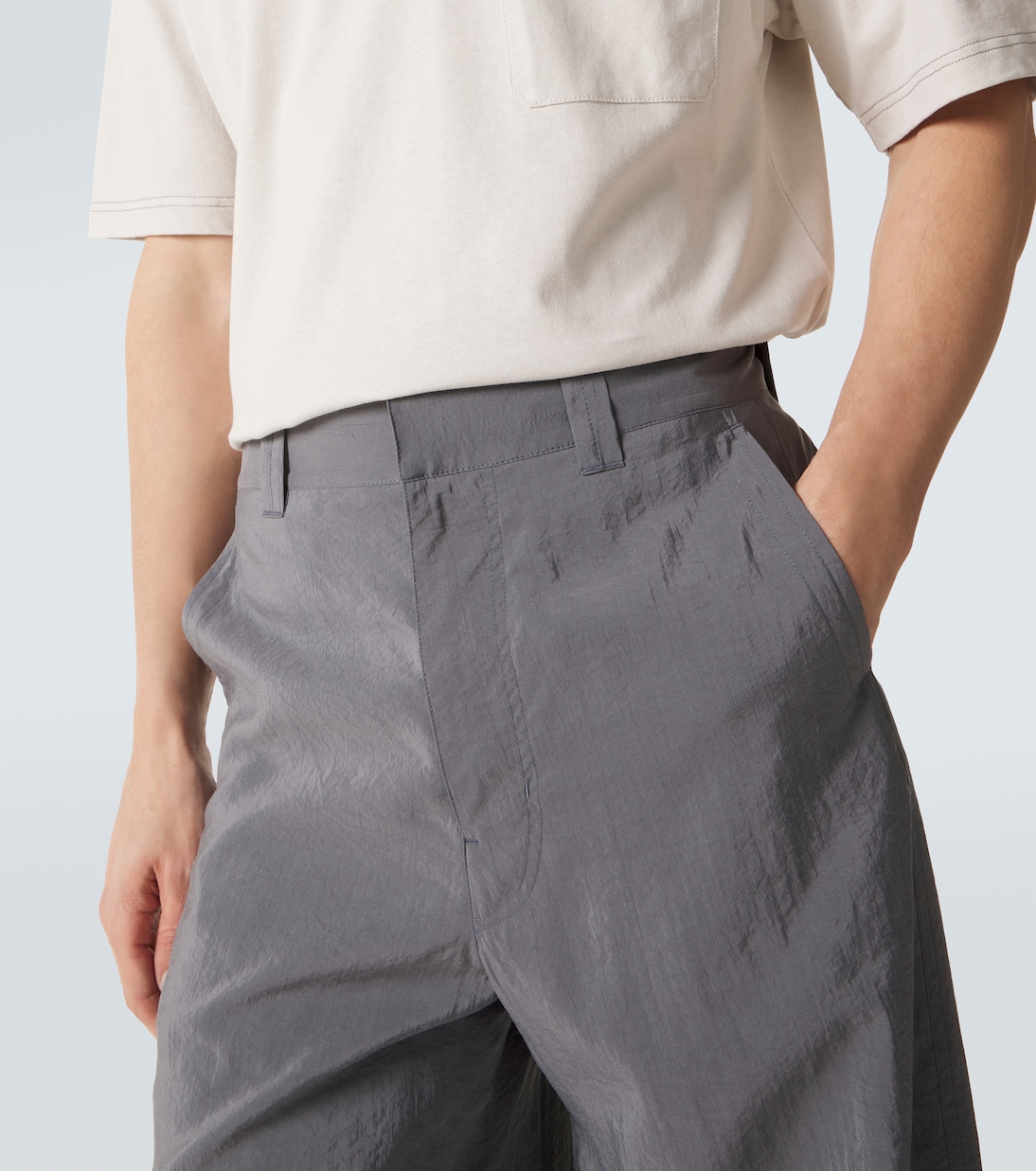 Silk-blend barrel-leg pants in grey - Lemaire | Mytheresa