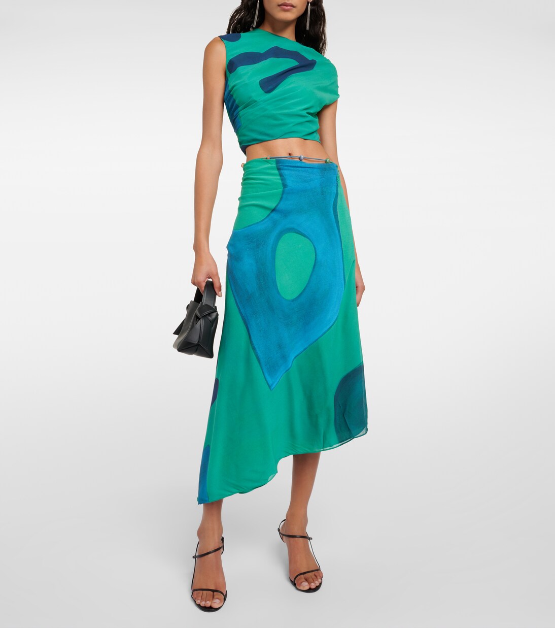 Crop top Frankie de mezcla de seda en verde - SIR | Mytheresa