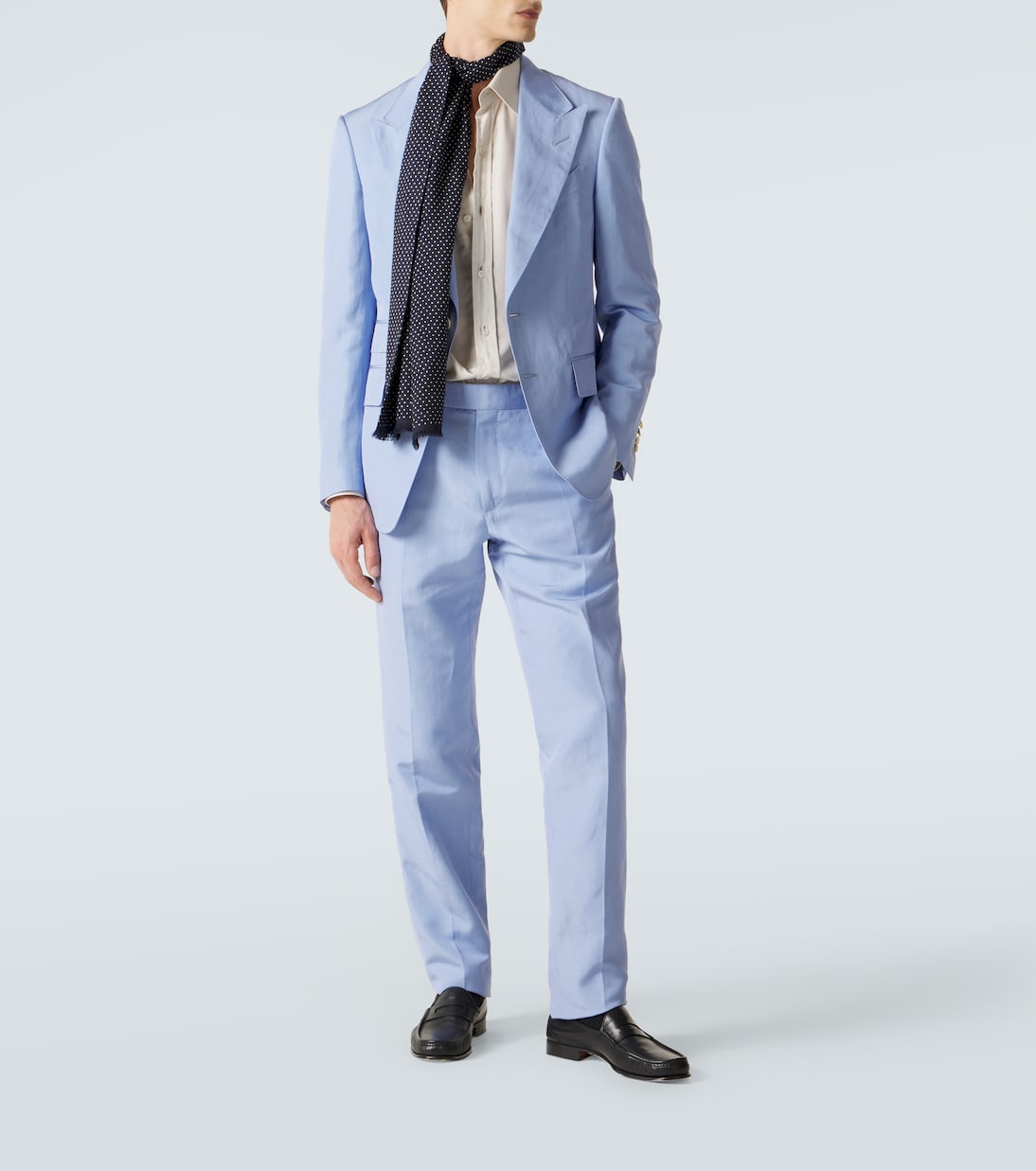 Traje de seda y lino en azul - Tom Ford | Mytheresa